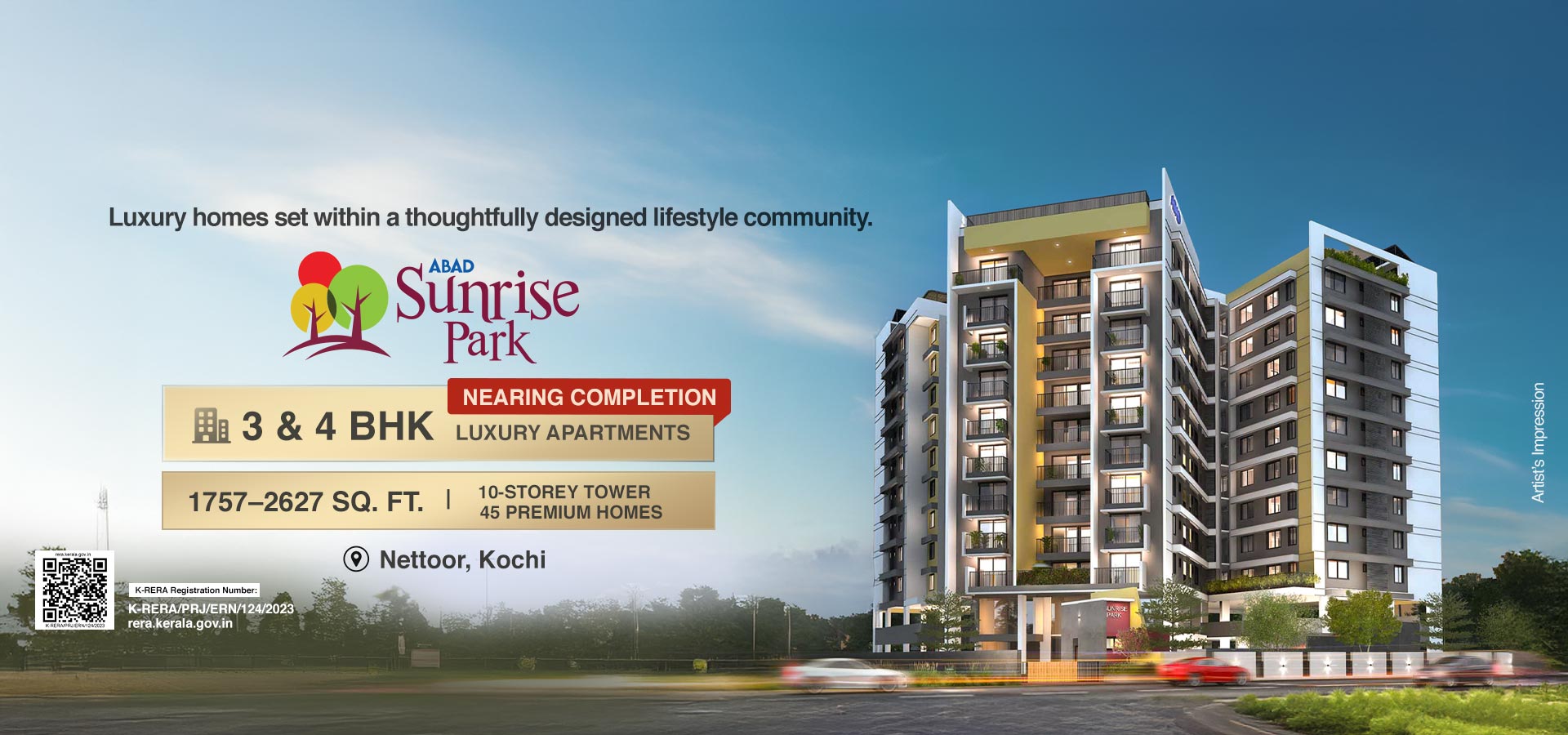 3 and 4 BHK Flats in Nettoor, Kochi: Abad Sunrise Park
